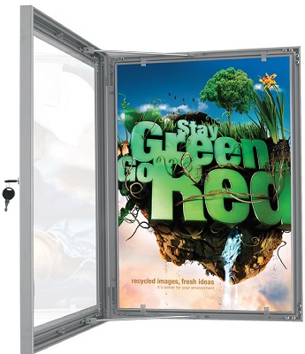 Vitrine voor posters Din A1 met een slotje